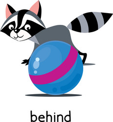 Front and behind antonyms word card Royalty Free Vector