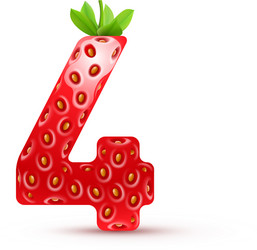 Donut cartoon four number Royalty Free Vector Image