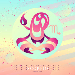 Scorpio gold glitter zodiac sign Royalty Free Vector Image