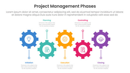 5 phase project management infographic template Vector Image