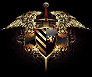 Decorative background with shield Royalty Free Vector Image