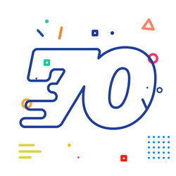 Number 70 speed line icon Royalty Free Vector Image