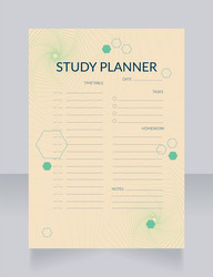 School timetable worksheet design template Vector Image