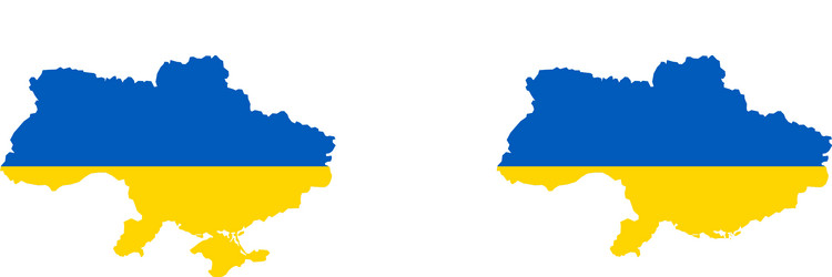 Ukraine map with flag with world map isolated Vector Image