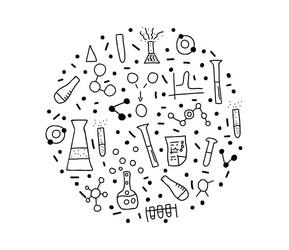 Chemistry doodle objects set Royalty Free Vector Image