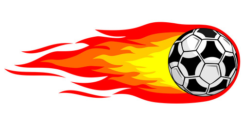 Football burning soccer ball icon Royalty Free Vector Image