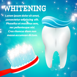 Whitening toothpaste ad realistic Royalty Free Vector Image