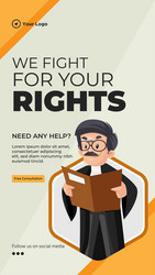 We fight for your rights portrait template design Vector Image