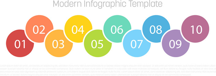 10 step process modern infographic diagram graph Vector Image