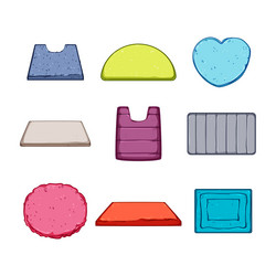Bath mat set cartoon Royalty Free Vector Image