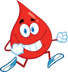Drop of blood cartoon character Royalty Free Vector Image