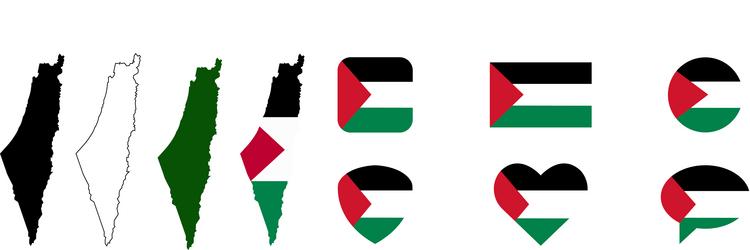 High detailed map with national flag palestine Vector Image