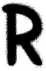 Sprayed r font graffiti in black over white Vector Image
