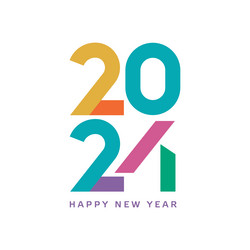 Happy new year 2024 number design template Vector Image