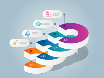 Isometric infographics timeline presentation Vector Image