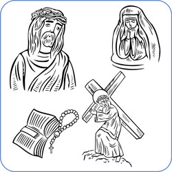 Vintage jesus christ retro art Royalty Free Vector Image