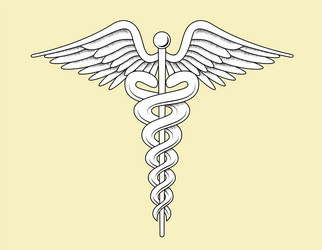 Medical caduceus symbol design Royalty Free Vector Image