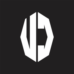 Vc logo monogram circle with piece ribbon style Vector Image