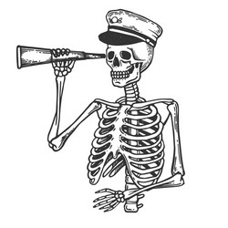 Seagull captain smoking a pipe cartoon Royalty Free Vector