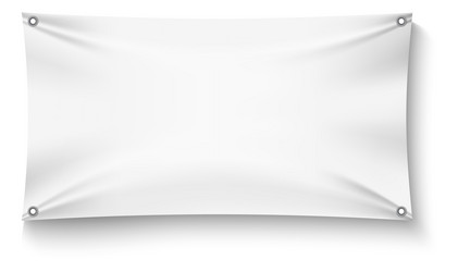 Blank teardrop banner realistic white cloth Vector Image