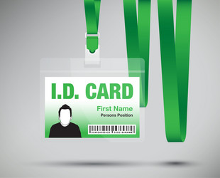 Id card man green Royalty Free Vector Image - VectorStock