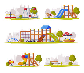 Playground outdoor equipment Royalty Free Vector Image
