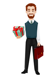 Business man cartoon character in formal suit Vector Image