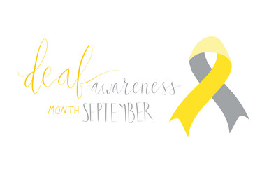 Deaf awareness month september handwritten Vector Image