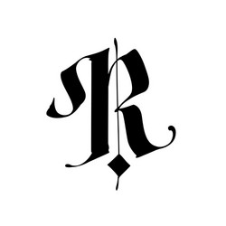 Letter r in gothic style alphabet symbol Vector Image