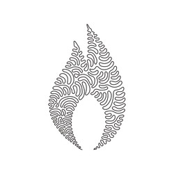 Single continuous line drawing fire flame emoji Vector Image