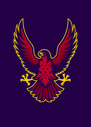 Hawk hold baseball bat Royalty Free Vector Image