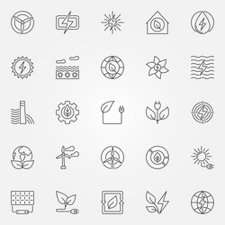 Green energy isometric icons Royalty Free Vector Image