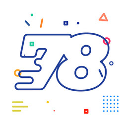 Number 78 speed line icon Royalty Free Vector Image