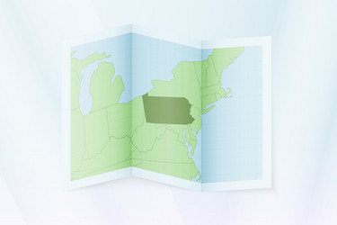 Tennessee map folded paper Royalty Free Vector Image
