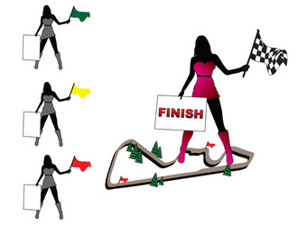 Checkered Flag Girl Vector Images (83)