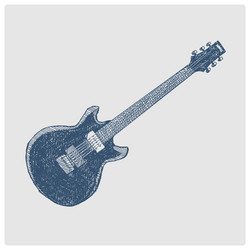 Blue electric bass guitar cartoon Royalty Free Vector Image