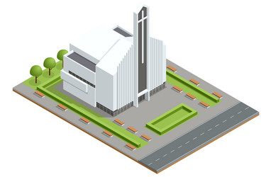 Isometric church building in islam building Vector Image