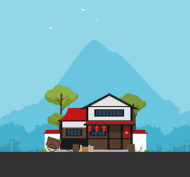 Japan country design template in flat design Vector Image