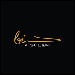 Initial bi signature logo template hand drawn Vector Image
