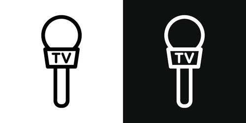 Microphone press icon set news reporter mike logo Vector Image