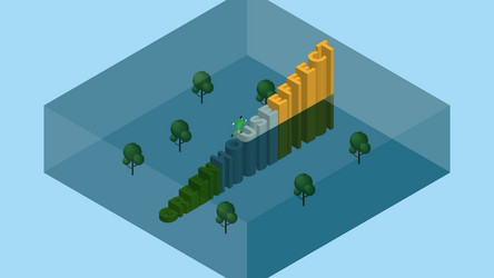 Sea level rise flood climate change greenhouse Vector Image