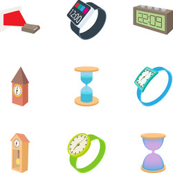 Kid watch time set cartoon Royalty Free Vector Image