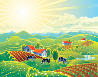Cartoon farm design background Royalty Free Vector Image