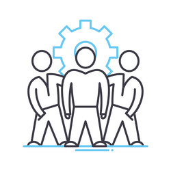 Teamwork line icon outline symbol Royalty Free Vector Image