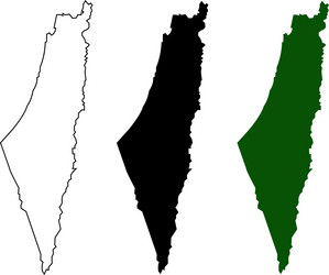 High detailed map with national flag palestine Vector Image