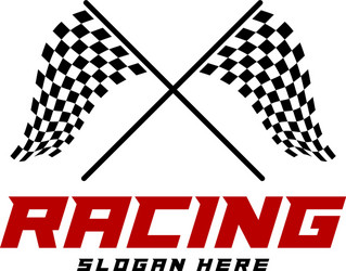 Race flag logo icon racing concept modern Vector Image