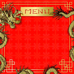 Chinese dragon on a gold background Royalty Free Vector