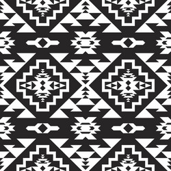 Aztec geometric seamless patterns tribal black Vector Image