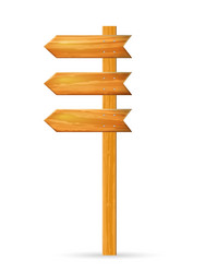 Wooden sign post Royalty Free Vector Image - VectorStock
