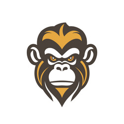 Gorilla head creative logo aggressive ape Vector Image